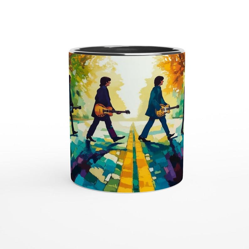 Beatles Abbey Road Album Cover Mug Modern Art 11oz Ceramic Coffee Cup ...