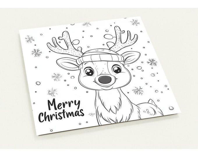 Colour in Rudolph the Red-nosed Reindeer Greeting Cards, Pack of 10 ...