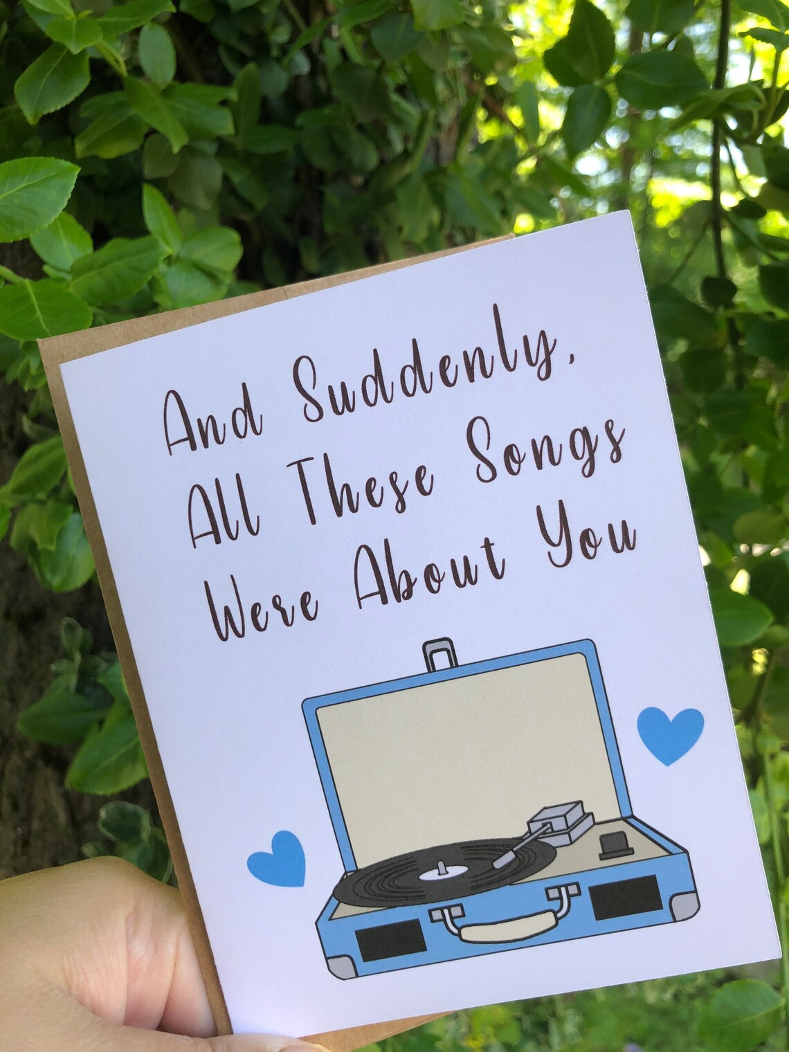 Love Card, Anniversary Card for Women, Record Player, Music Lovers Card ...