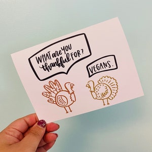 Funny Thanksgiving Card, Thankful for Vegans, Joke Card to Give Hostess ...