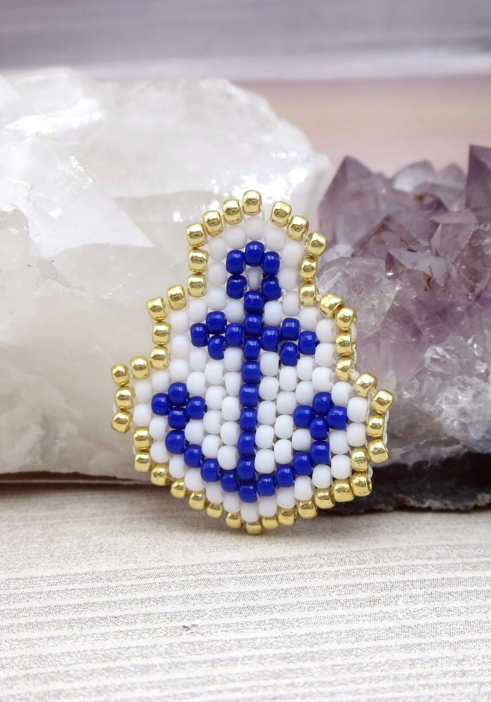 Anchor Pin, Nautical Brooch Blue and Gold Anchor, Sailing Fashion ...