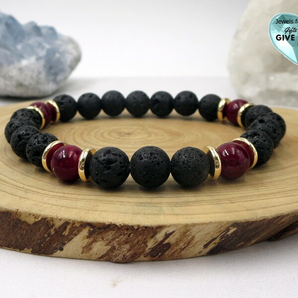 Red Lava Stone Bracelet - Etsy