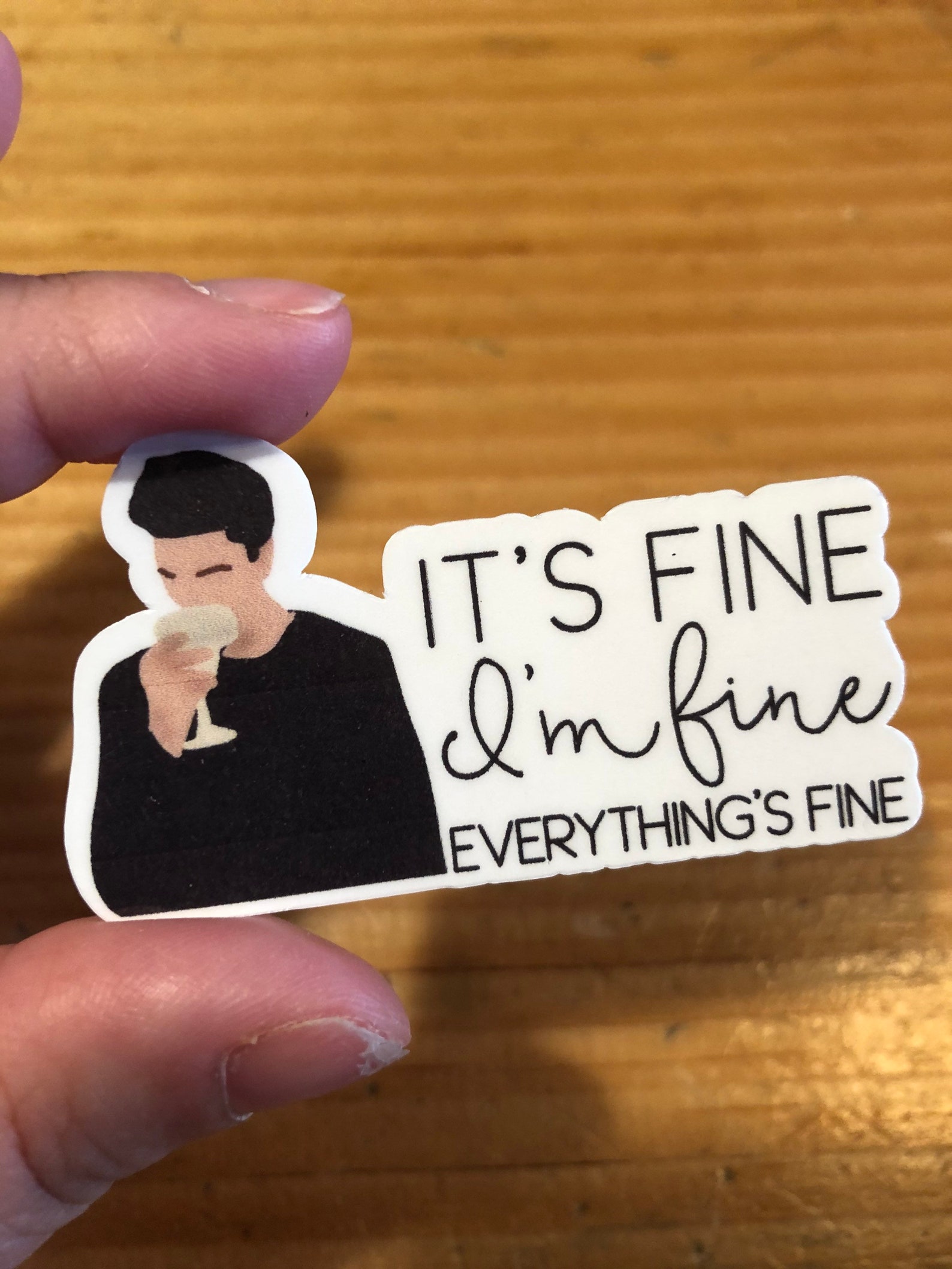 Friends Inspired Stickers, Funny Ross I'm Fine, Friends TV Show Themed ...