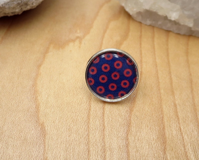 Phish Button That Donate Phishman Donut Photo Blue and Red Small Tie ...