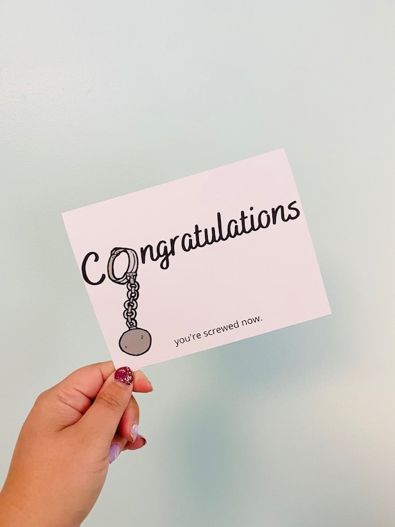 Congratulations Engagement Card Ball and Chain Congrats on | Etsy