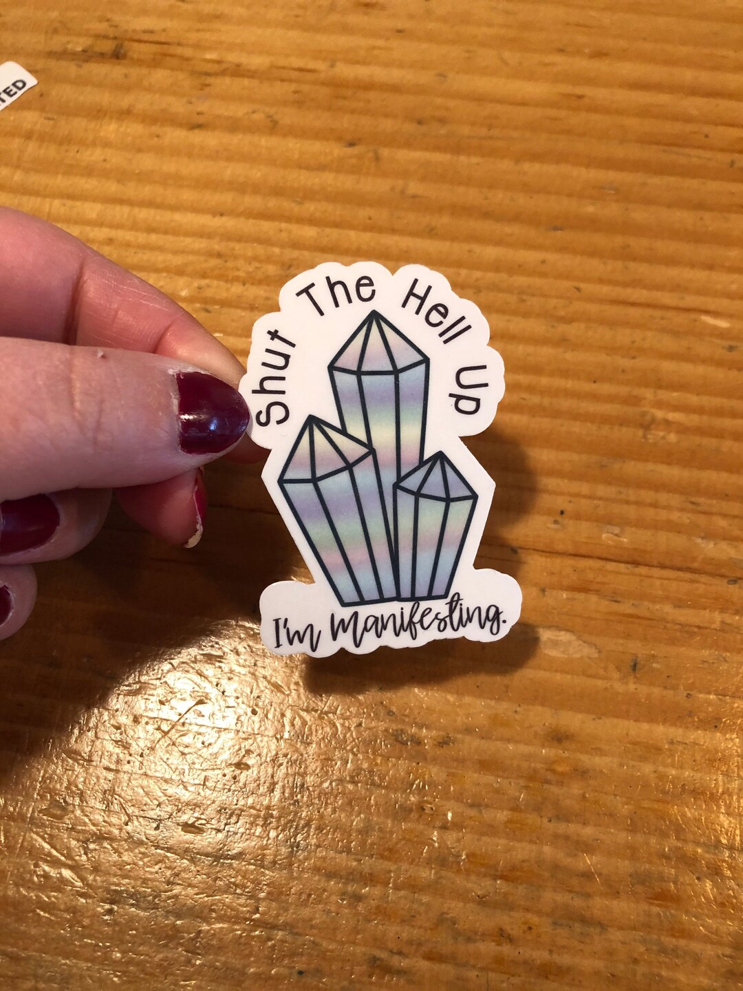 Manifestation Sticker, Funny Stickers, Moon Goddess, Funny Crystal ...