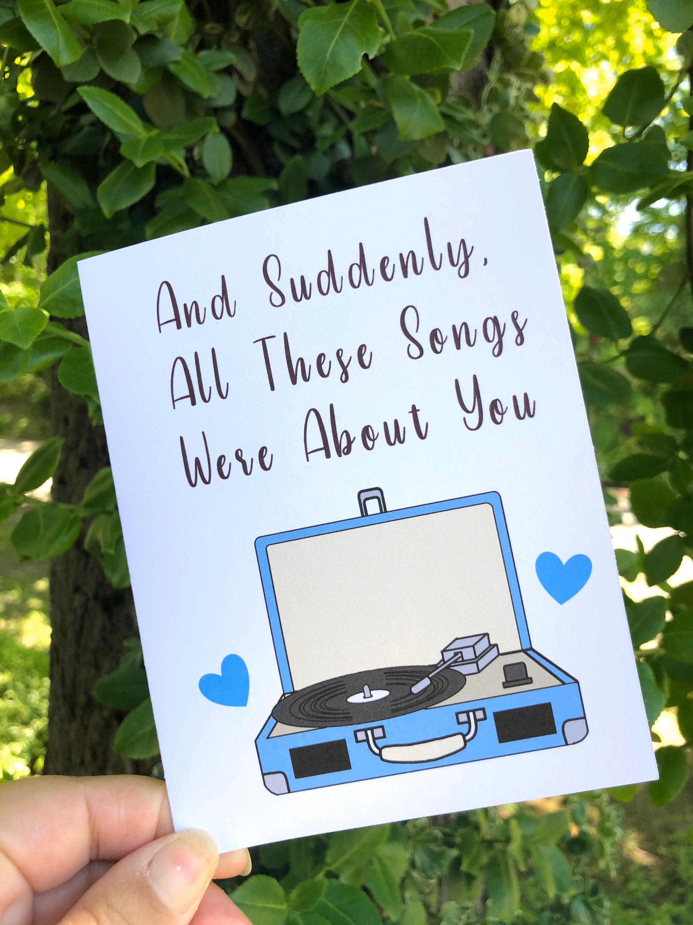 Love Card, Anniversary Card for Women, Record Player, Music Lovers Card ...