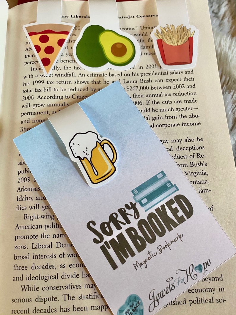 Bookmarks Bookworm Food Themed Magnetic Bookmark for Foodie | Etsy