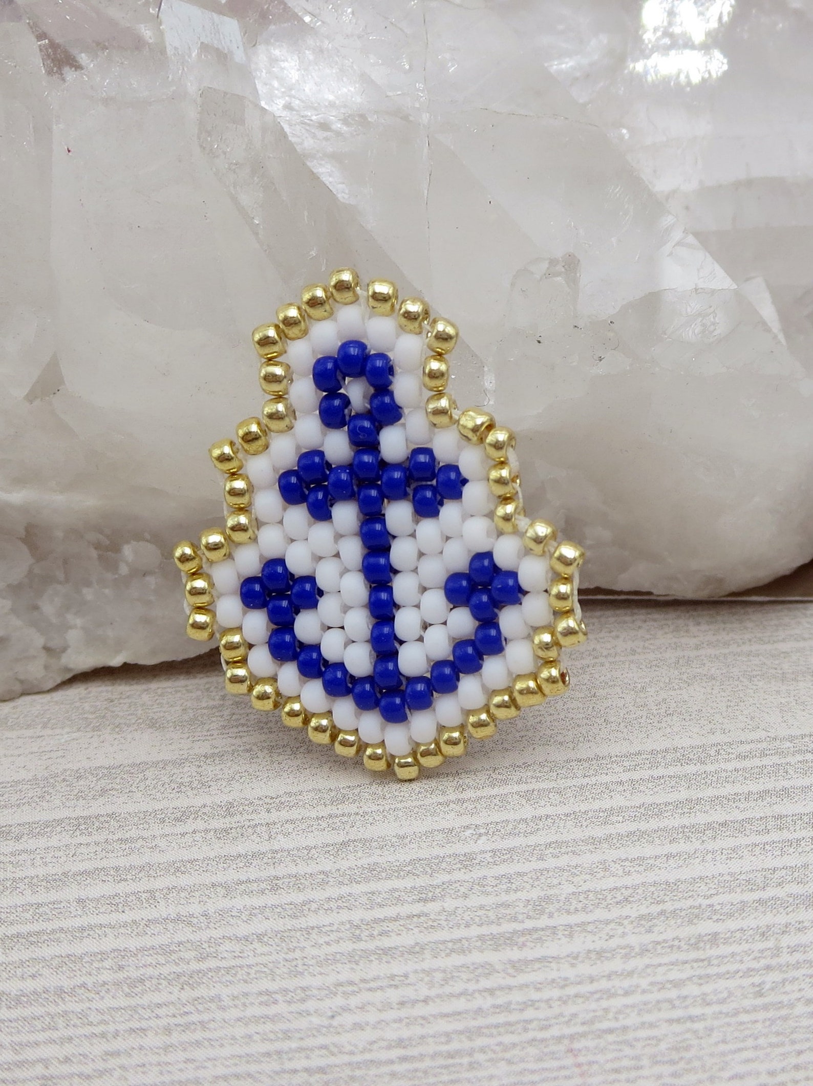 Anchor Pin, Nautical Brooch Blue and Gold Anchor, Sailing Fashion ...