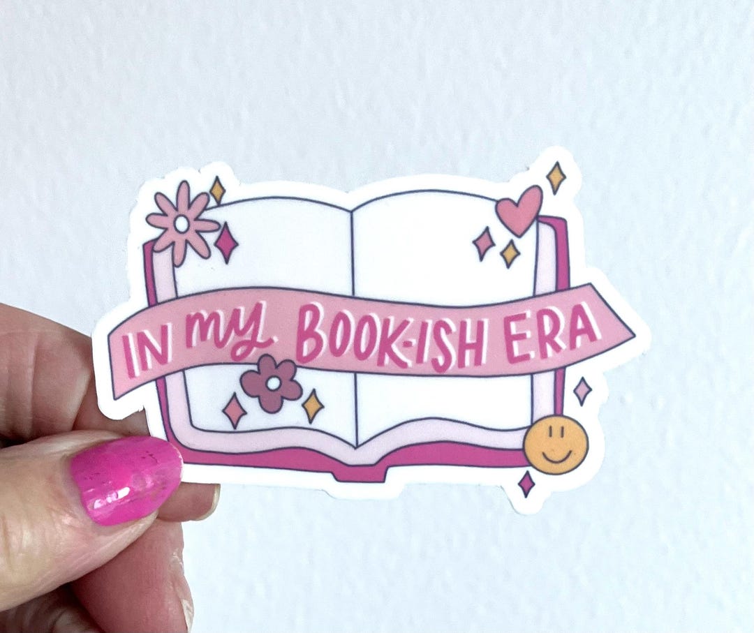 Cute Book Sticker, Pink Flower Heart and Smile Sticker for Water ...