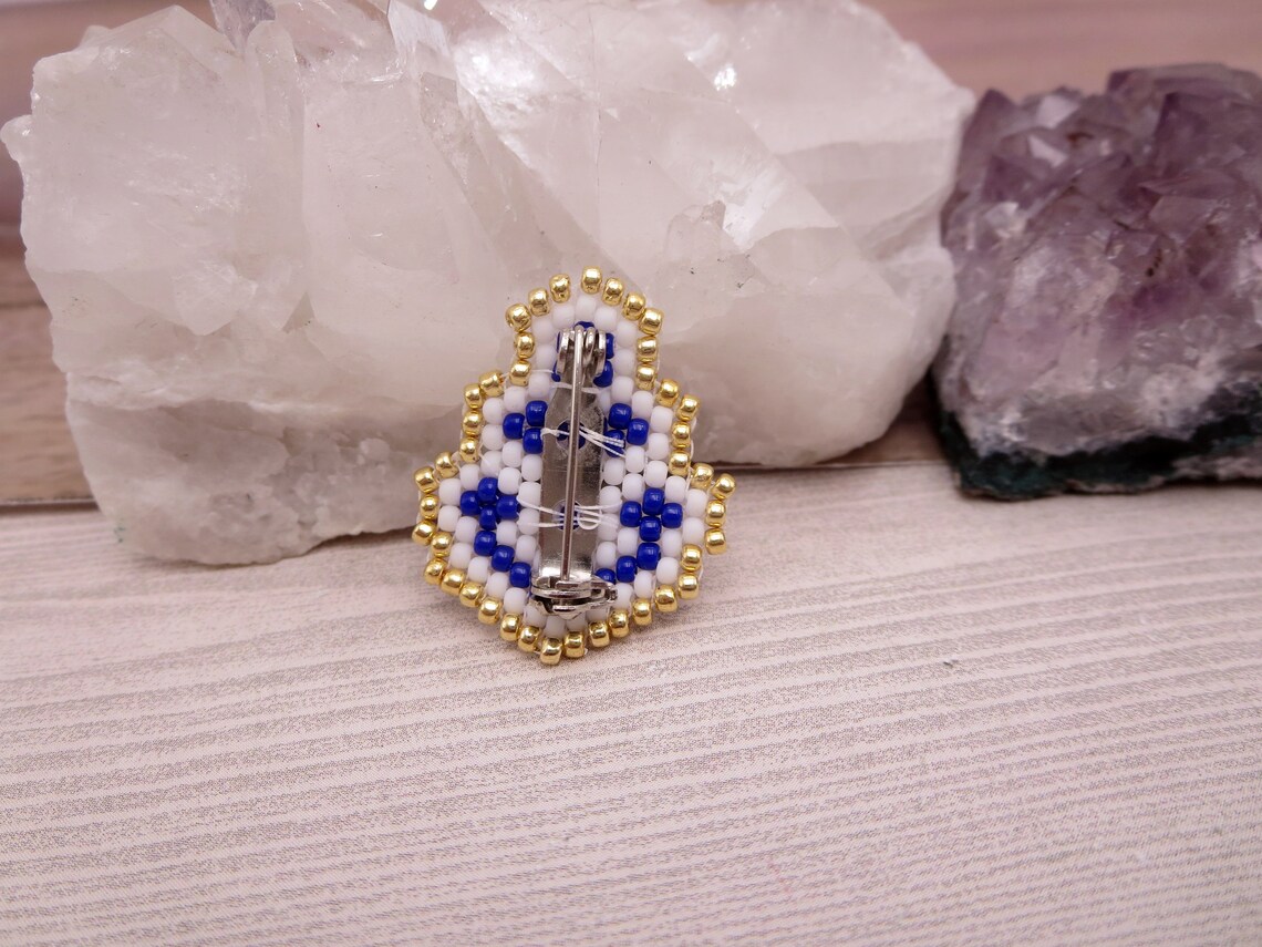 Anchor Pin, Nautical Brooch Blue and Gold Anchor, Sailing Fashion ...