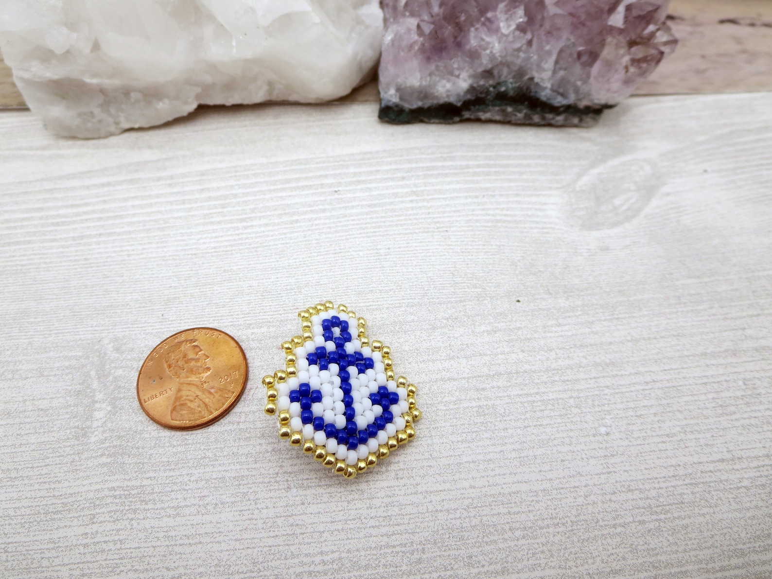 Anchor Pin, Nautical Brooch Blue and Gold Anchor, Sailing Fashion ...
