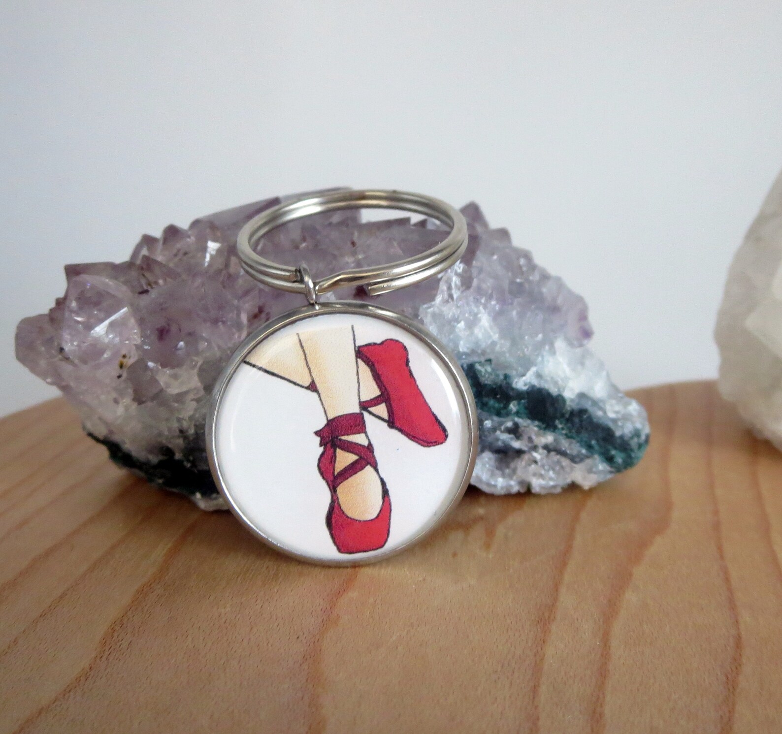 Ballet Keychain Red Pointe Shoes Bag Charm Back to School - Etsy