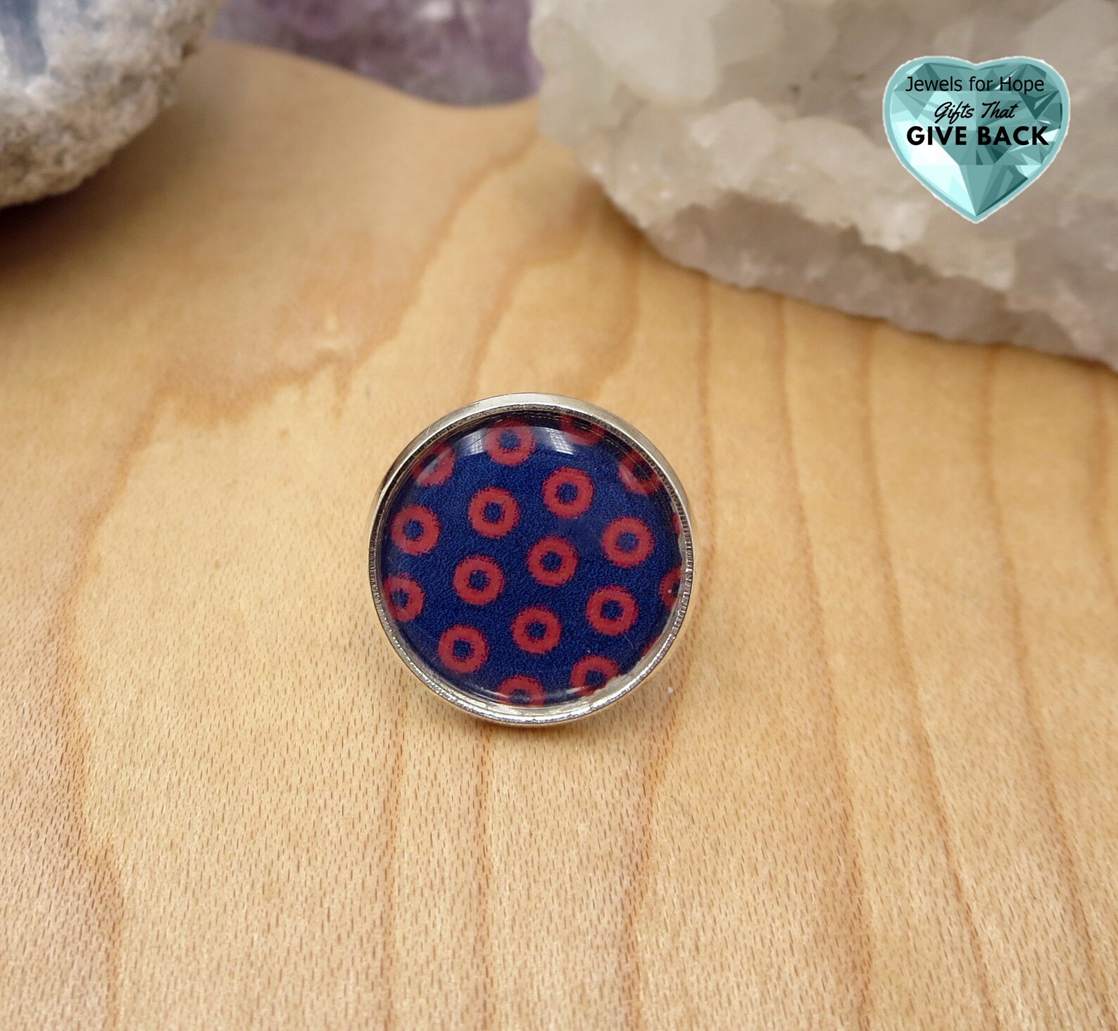 Phish Button That Donate Phishman Donut Photo Blue and Red Small Tie ...