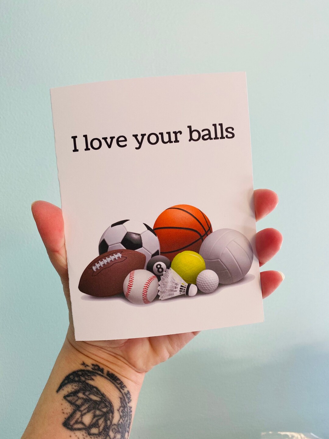 I Love Your Balls Card, Funny Card for Husband, Sports Greeting Card ...