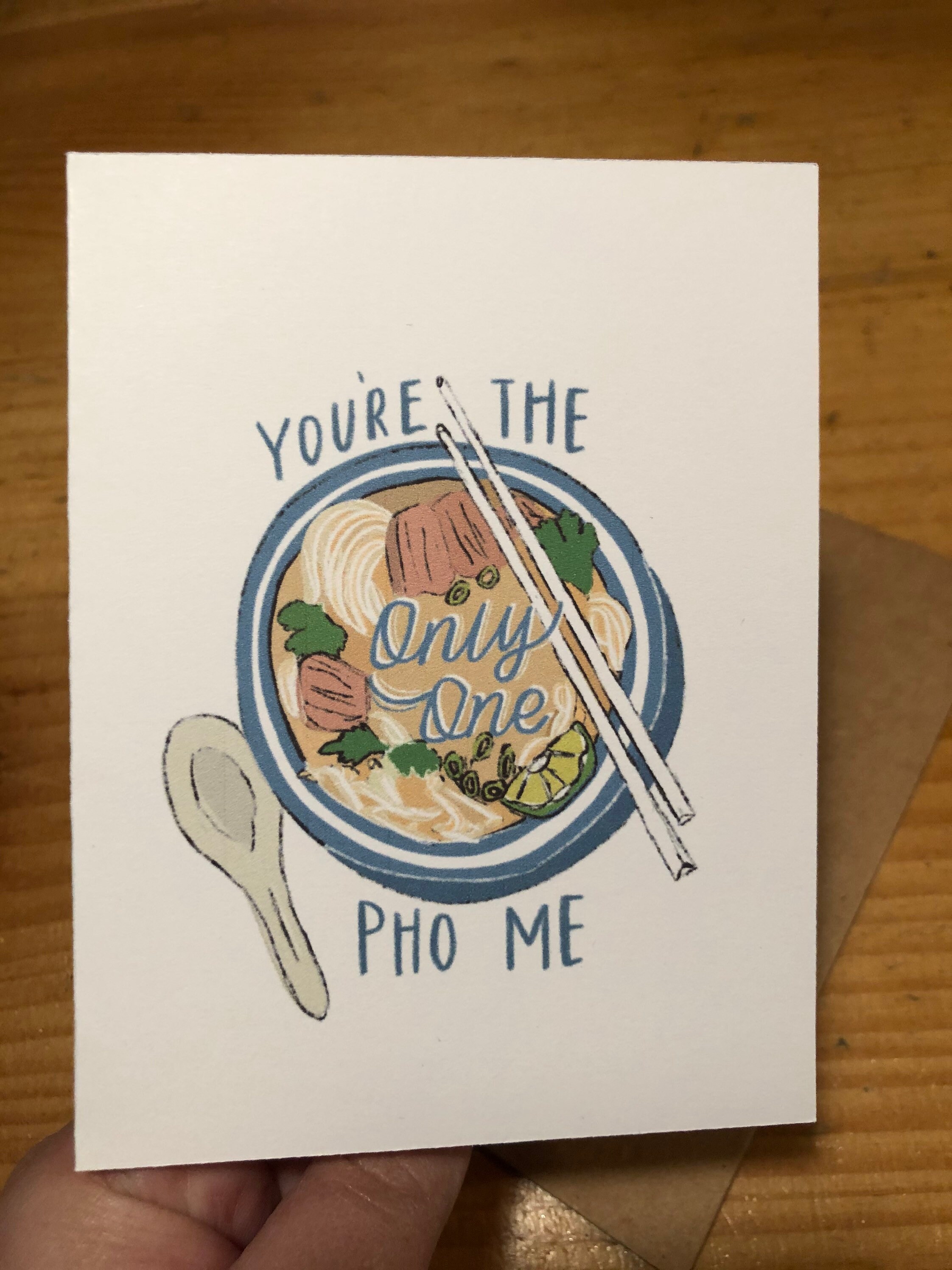 You're the One Pho Me, Valentine's Day Card, Pho Lovers, Foodie ...