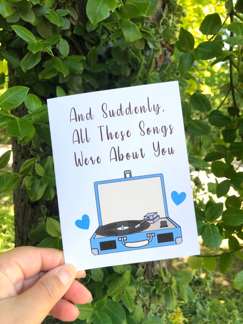 Love Card, Anniversary Card for Women, Record Player, Music Lovers Card ...