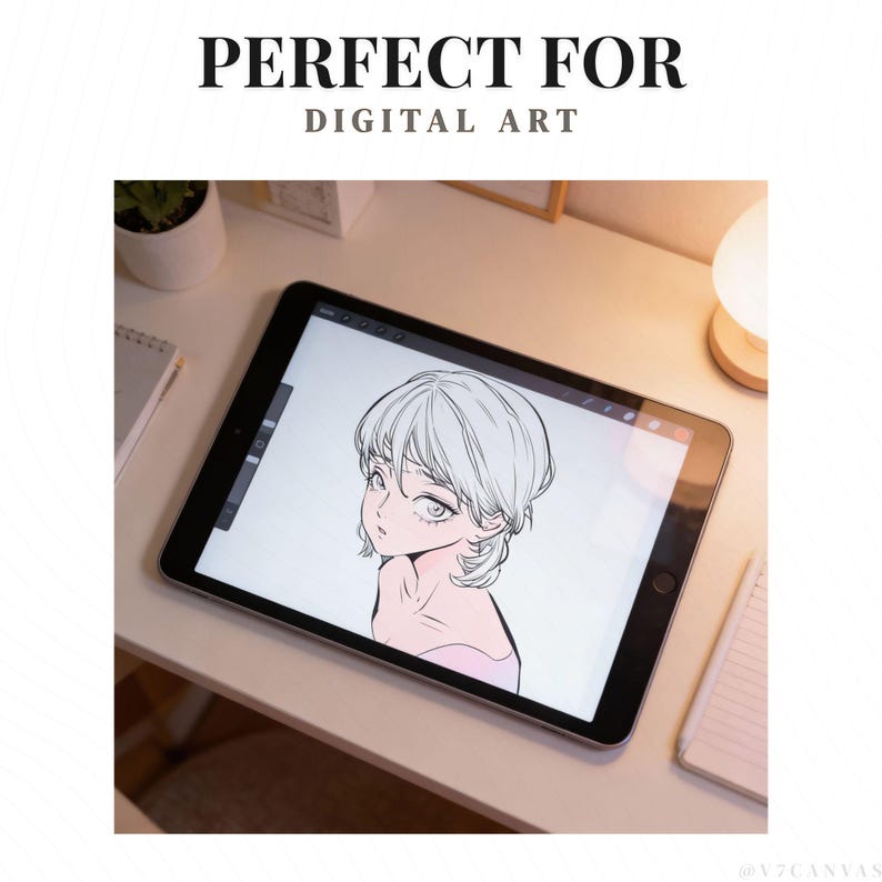 Anime Portrait Line Art - Manga Character Design Reference (digital ...