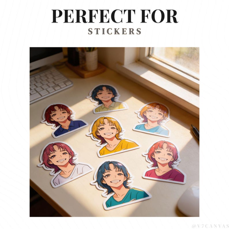 Anime Portrait Line Art - Manga Character Design Reference (digital ...