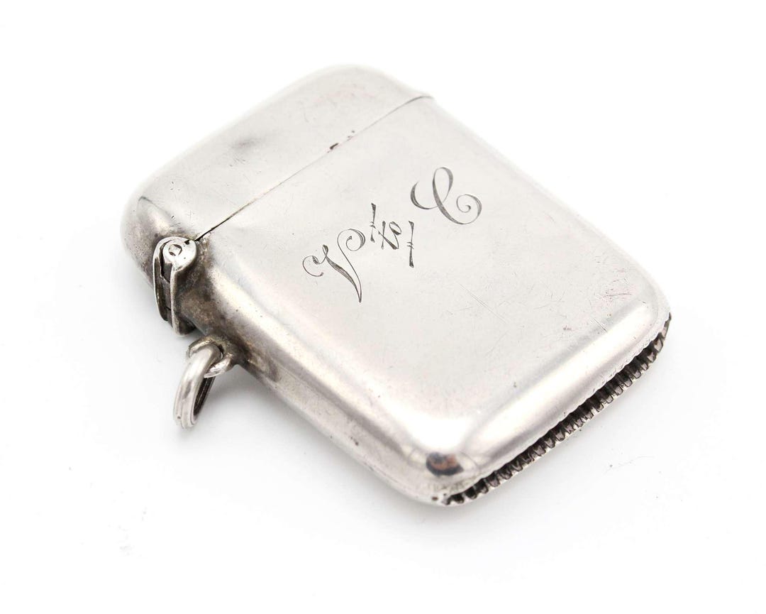 Old Curved Back Solid Silver Match Case - Etsy