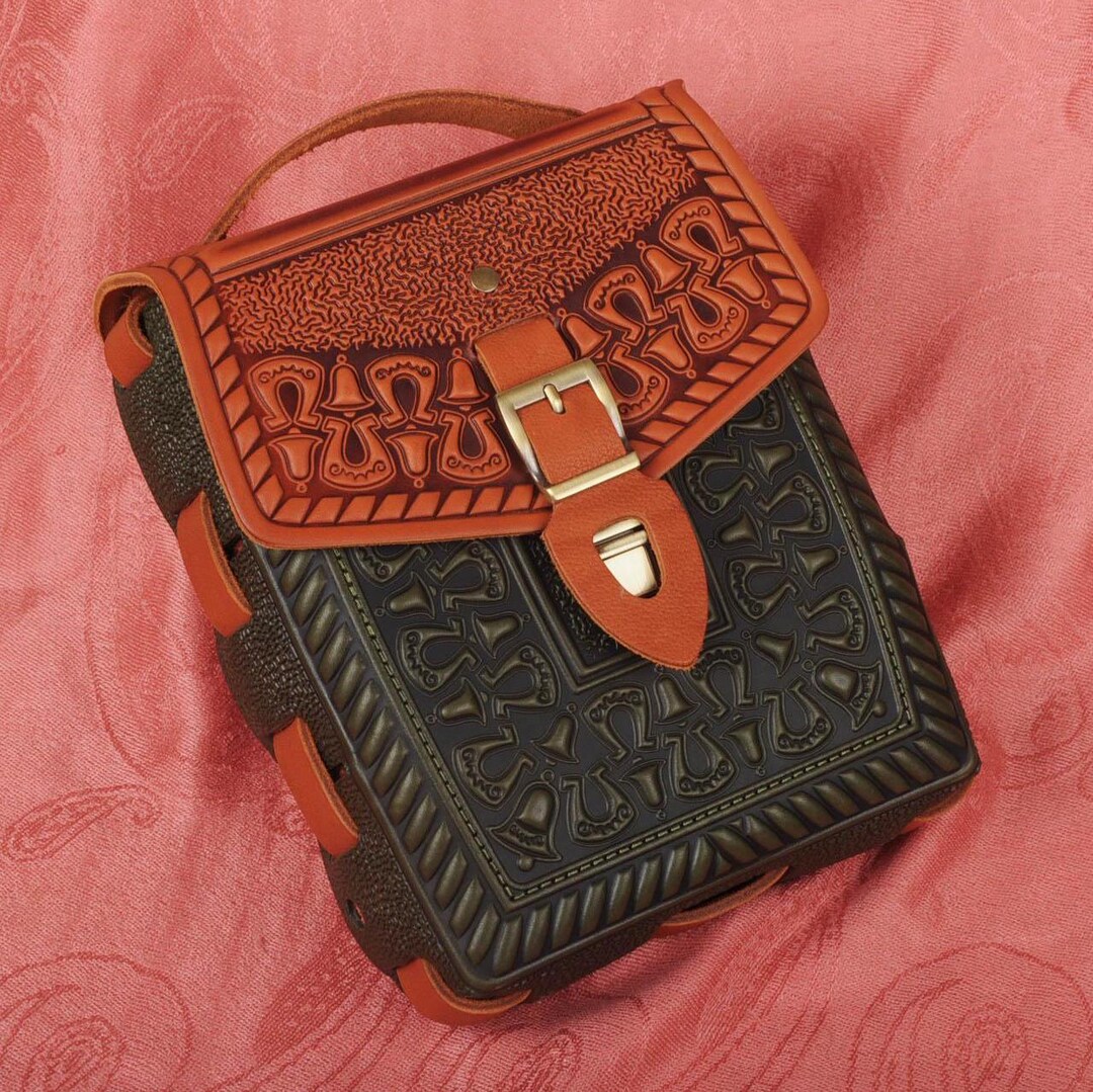 Foxy-olive Green Leather Bag, Tablet Leather Bag A5, Crossbody Bag, Men ...