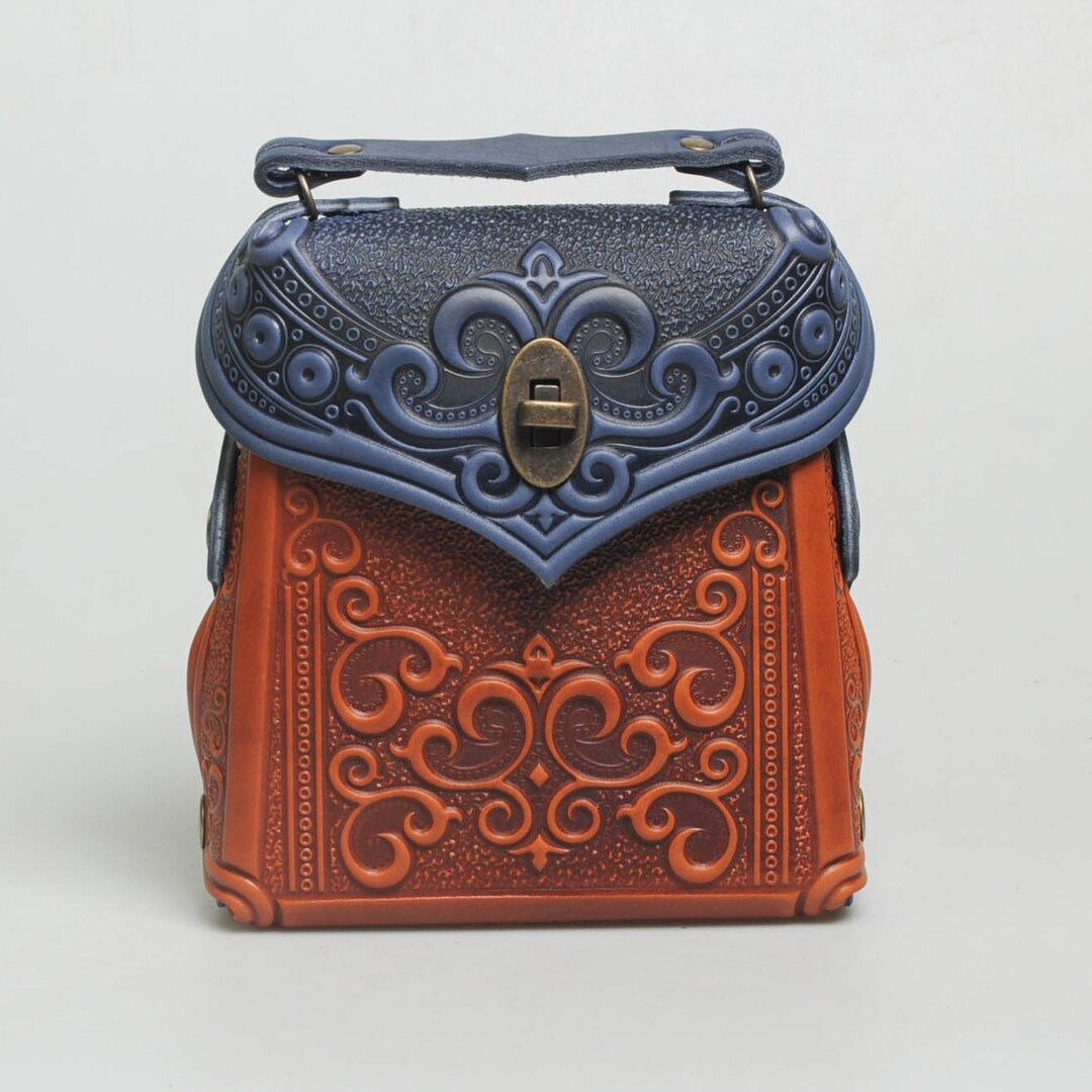 Blue-foxy Genuine Leather Backpack, Women's Backpack, Embossed Leather ...