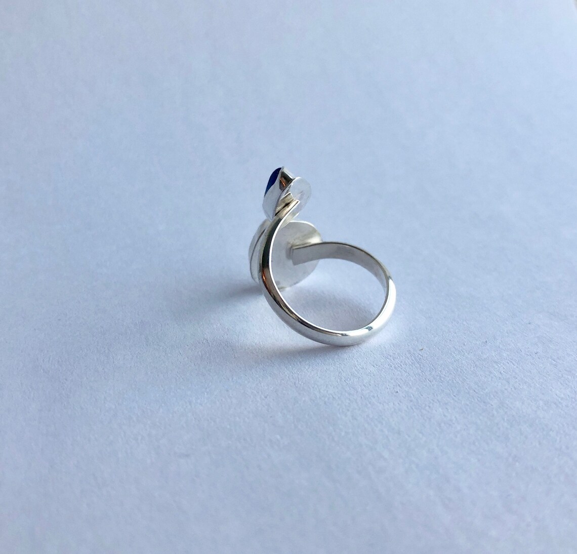 Cobalt Blue Sea Glass and Shell Ring, Adjustable Ring, Shell and Blue ...