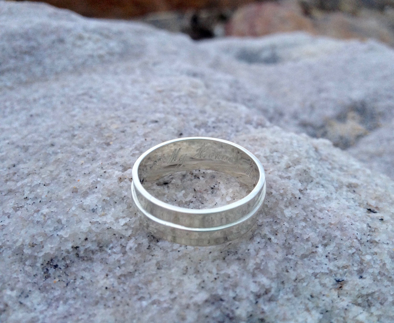 Men's Wave Ring, Wave Wedding Band in 10kt White Gold Wave Ring ...