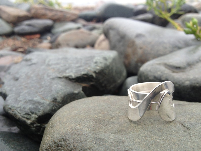 Silver Wave Ring Triple Wave Ring Three Bands Made With - Etsy