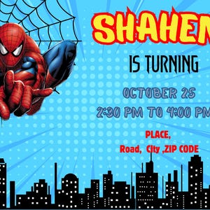 Custom Spider-man Party Invitation - Etsy