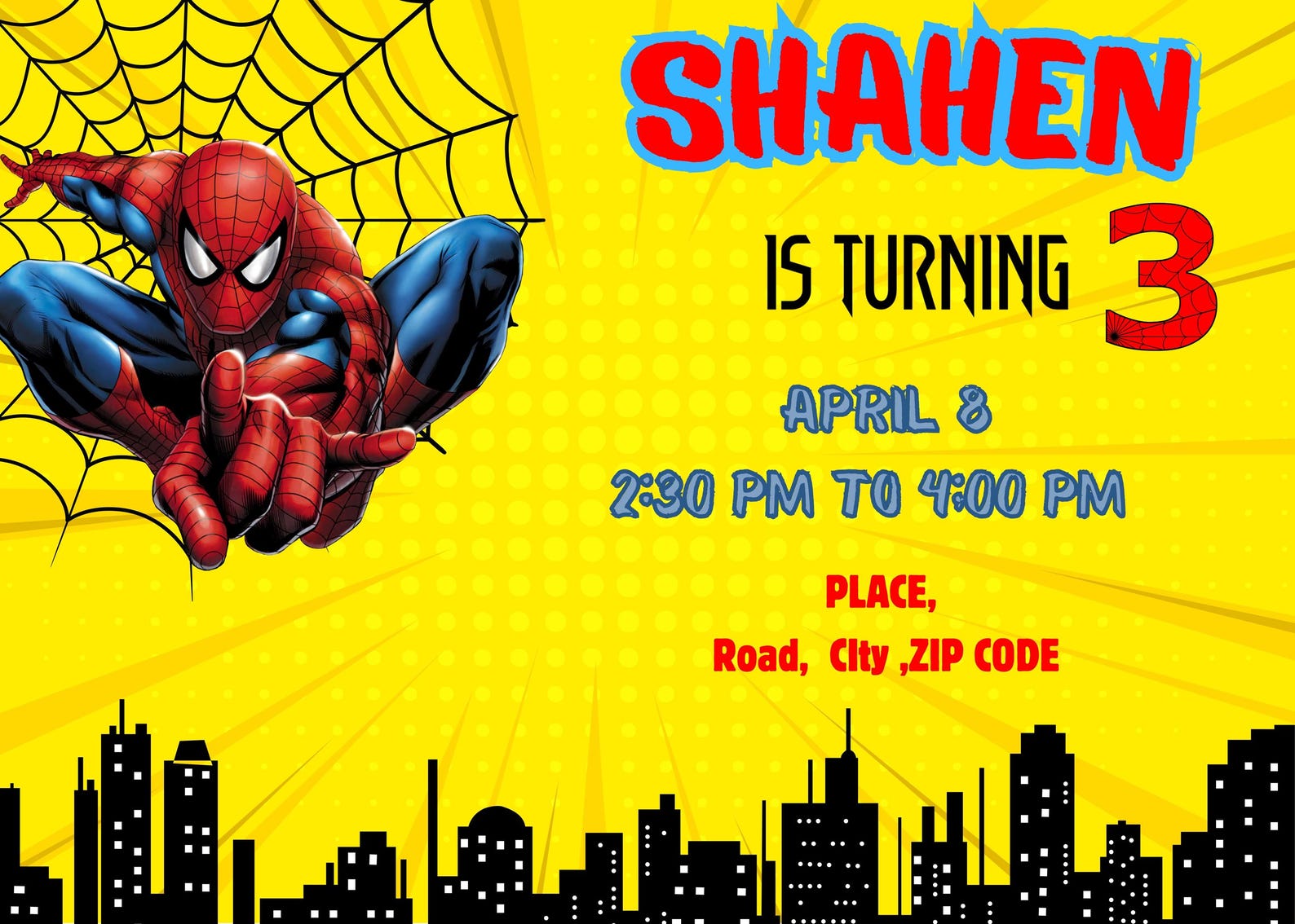 Custom Spider-man Party Invitation - Etsy