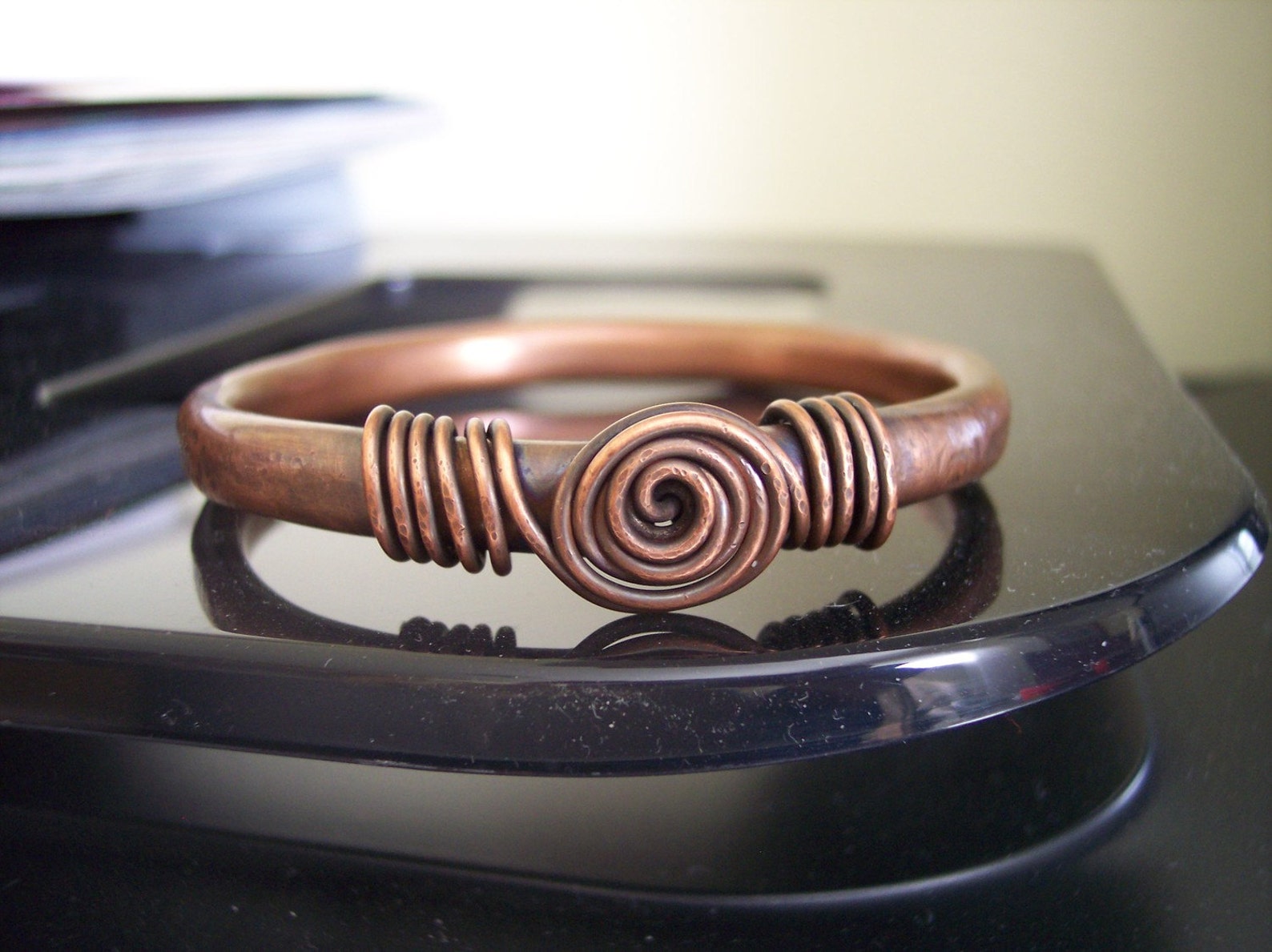 Copper Wire Wrapped Bangle - Etsy