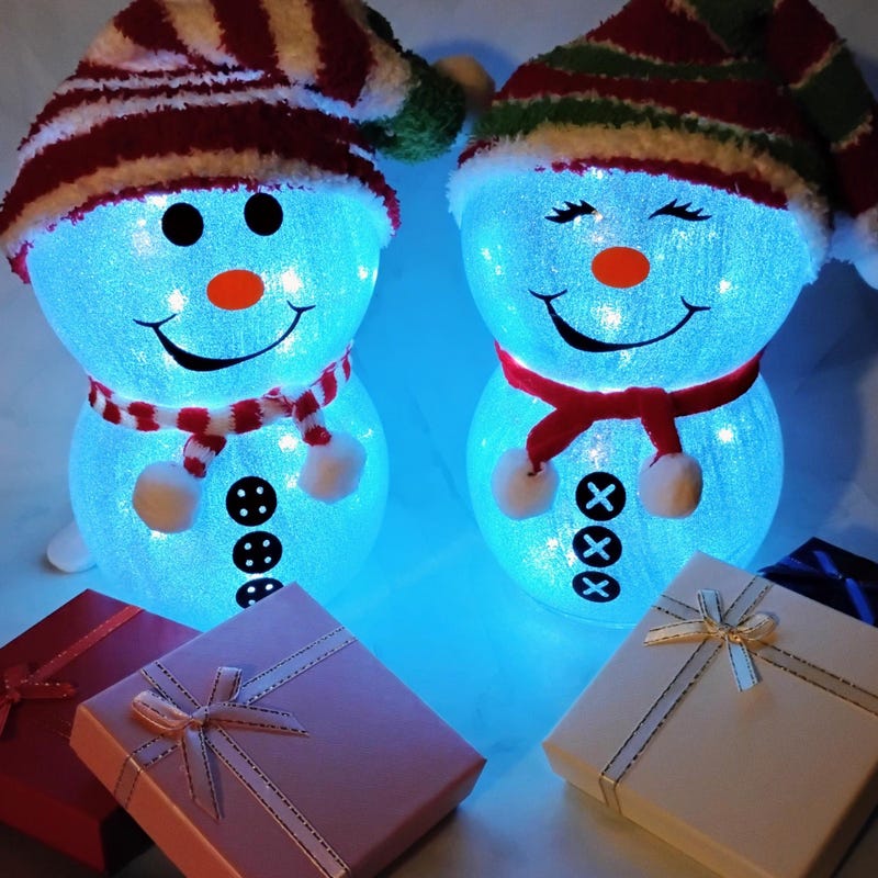 Handmade Light up Snowman - Etsy