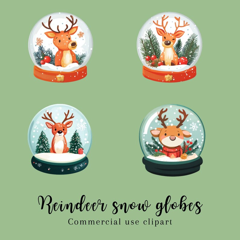Snow Globe Clipart, Christmas Clipart, Winter Clipart, Christmas Decoration Clipart, Artificial ...