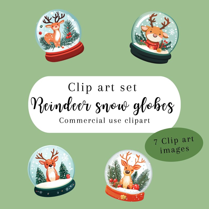 Snow Globe Clipart, Christmas Clipart, Winter Clipart, Christmas Decoration Clipart, Artificial ...