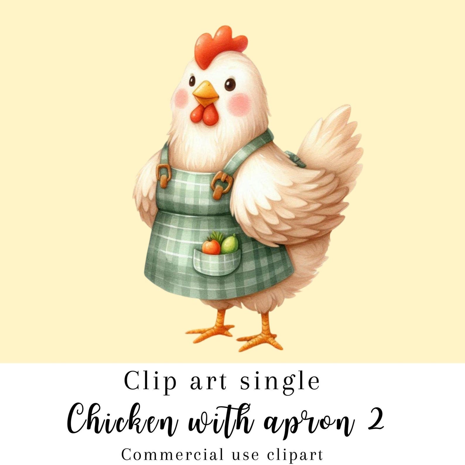 Chicken in Apron Clipart, Chicken in Apron Png, Chicken Clipart ...
