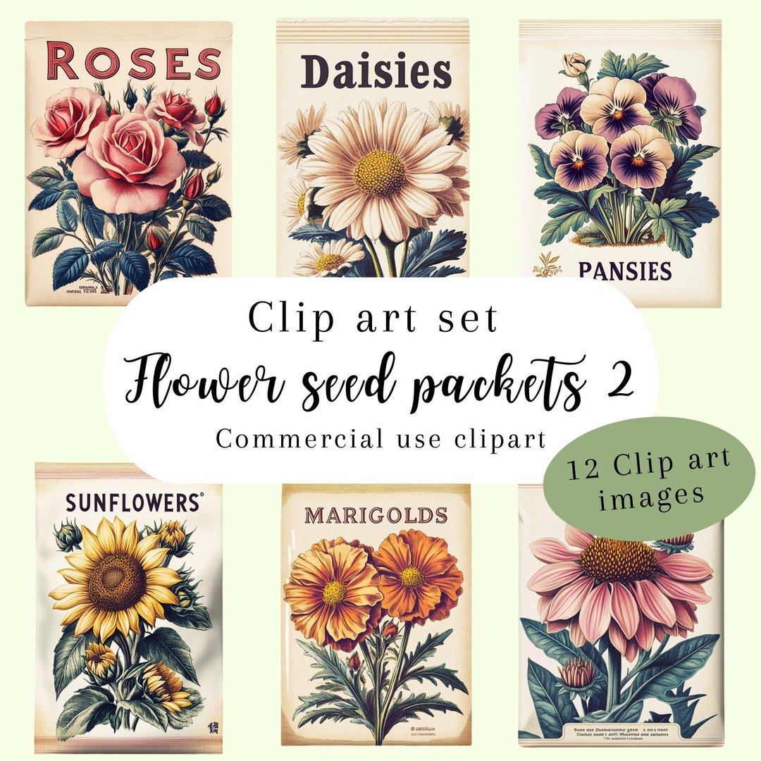 Seed Packet Clipart Png, Sunflower Seeds Png, Flower Seeds, Vintage ...