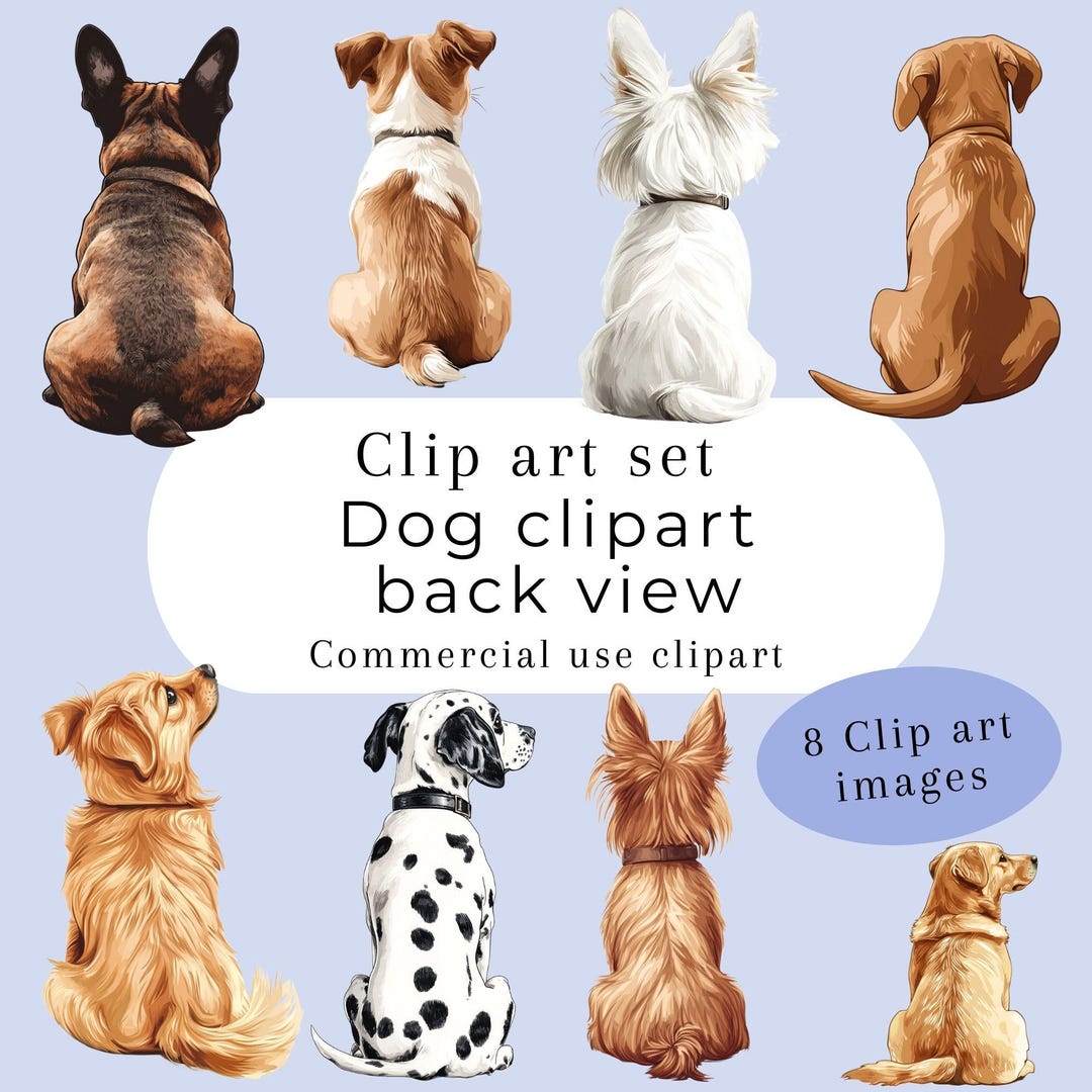 Dog Clipart From Back, Dog Clipart, Dogs From Behind, Small Dog Breed ...