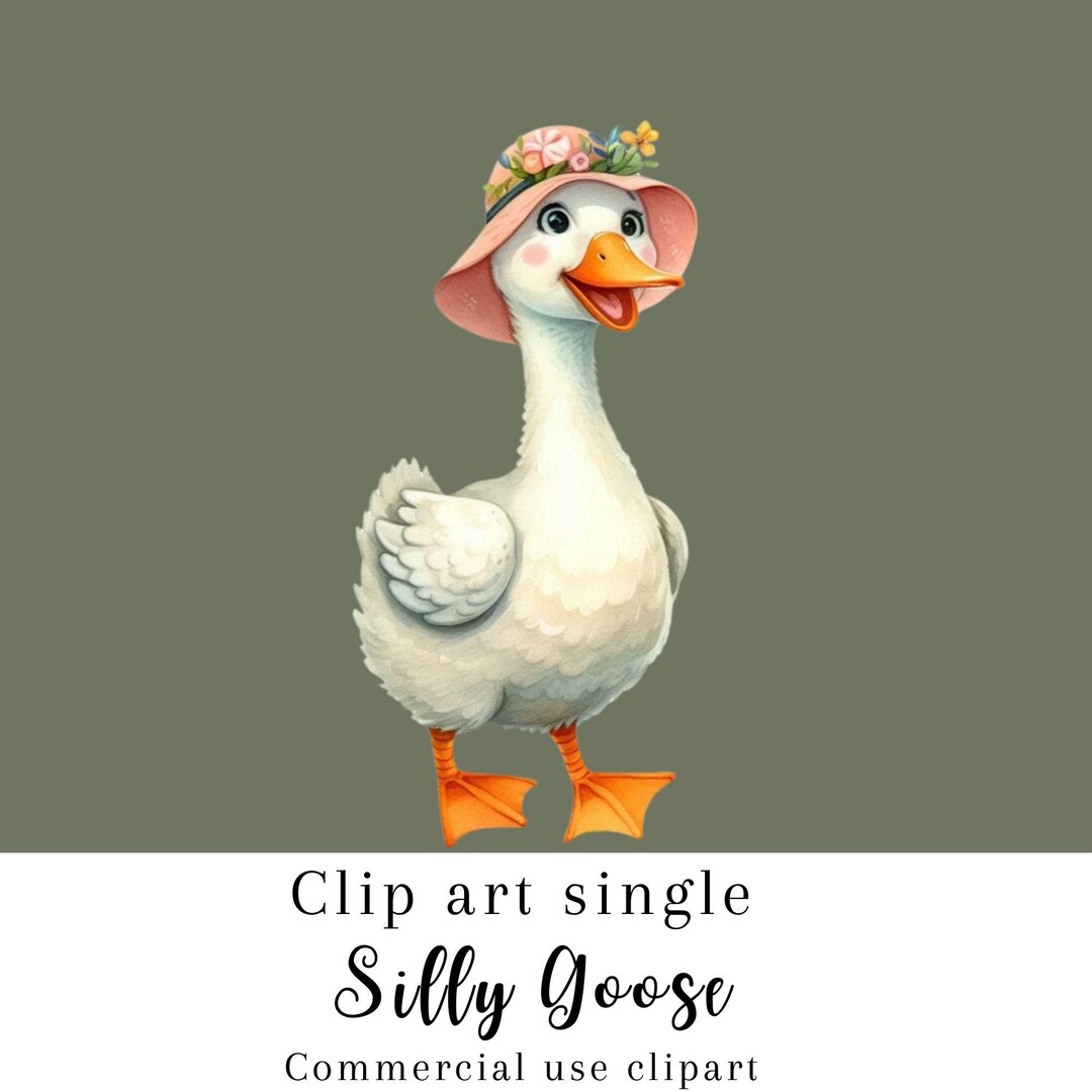 Spring Baby Goose Clipart, Goose Clipart, Silly Goose Clipart, Beach ...