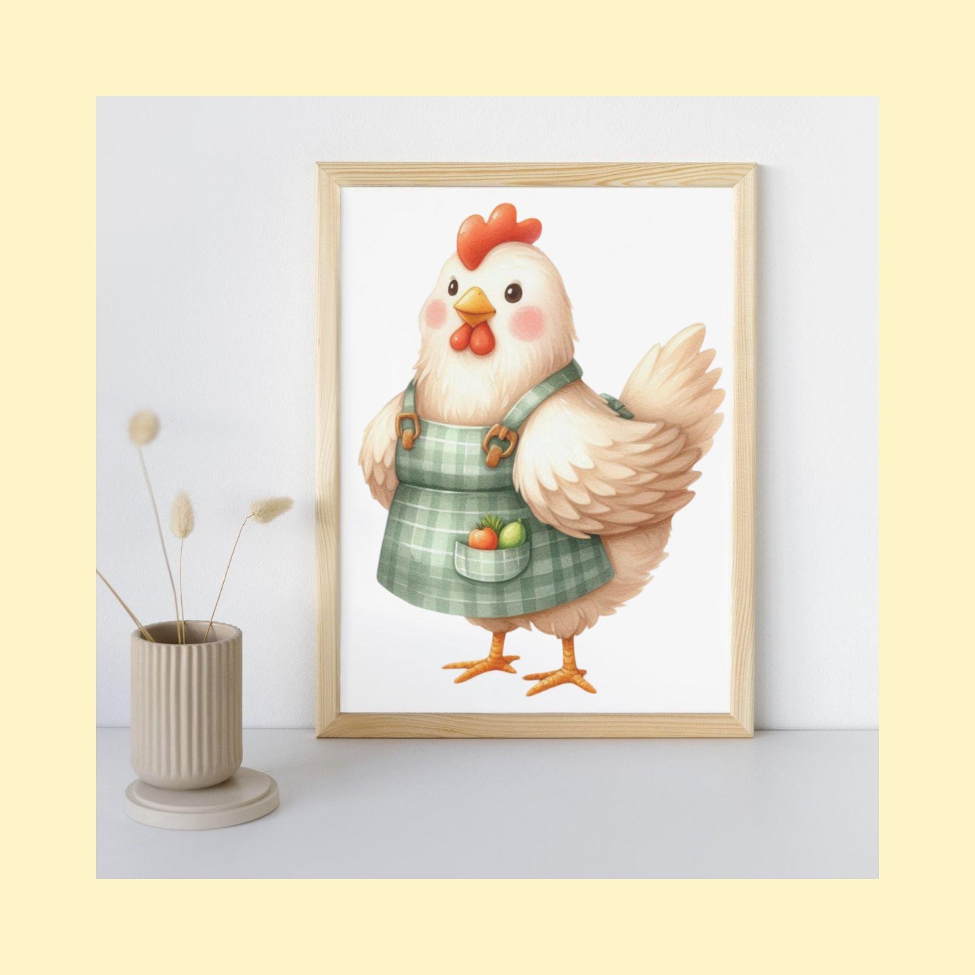 Chicken in Apron Clipart, Chicken in Apron Png, Chicken Clipart ...