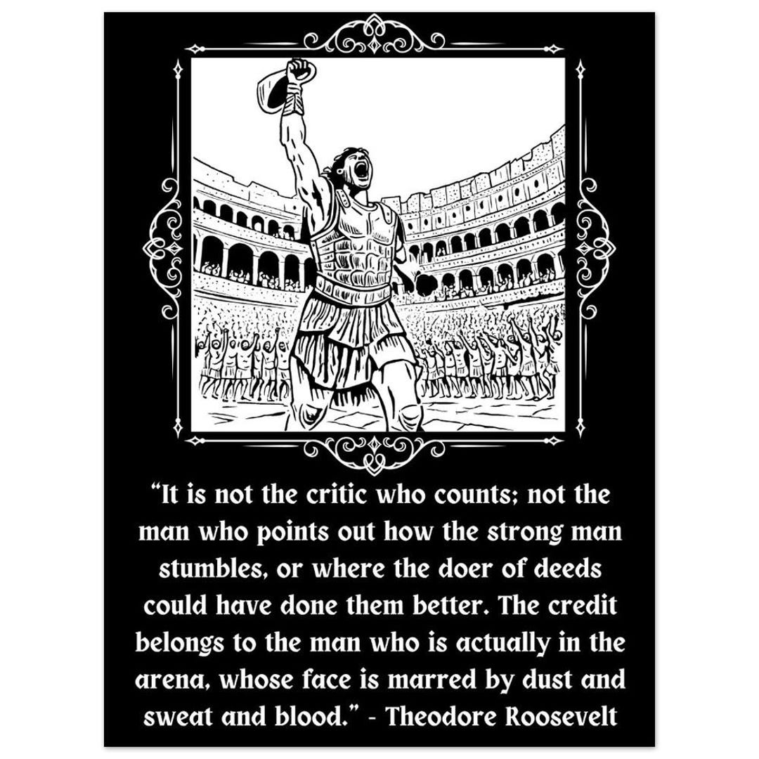 Man in the Arena Poster 45x60 Cm / 18x24 - Etsy