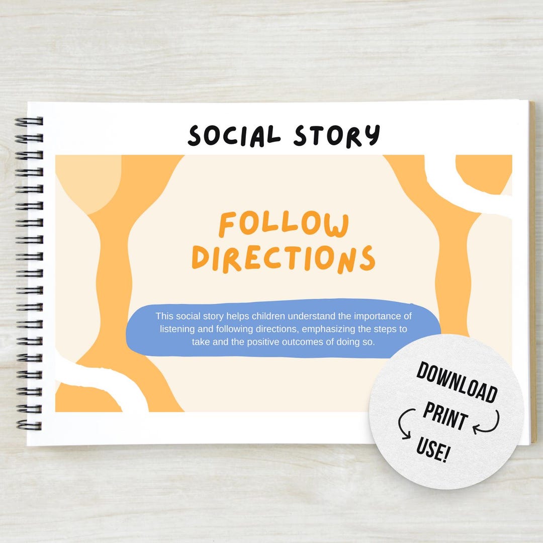 Following Directions: Social Story for Speech Therapy & Autism Visual ...
