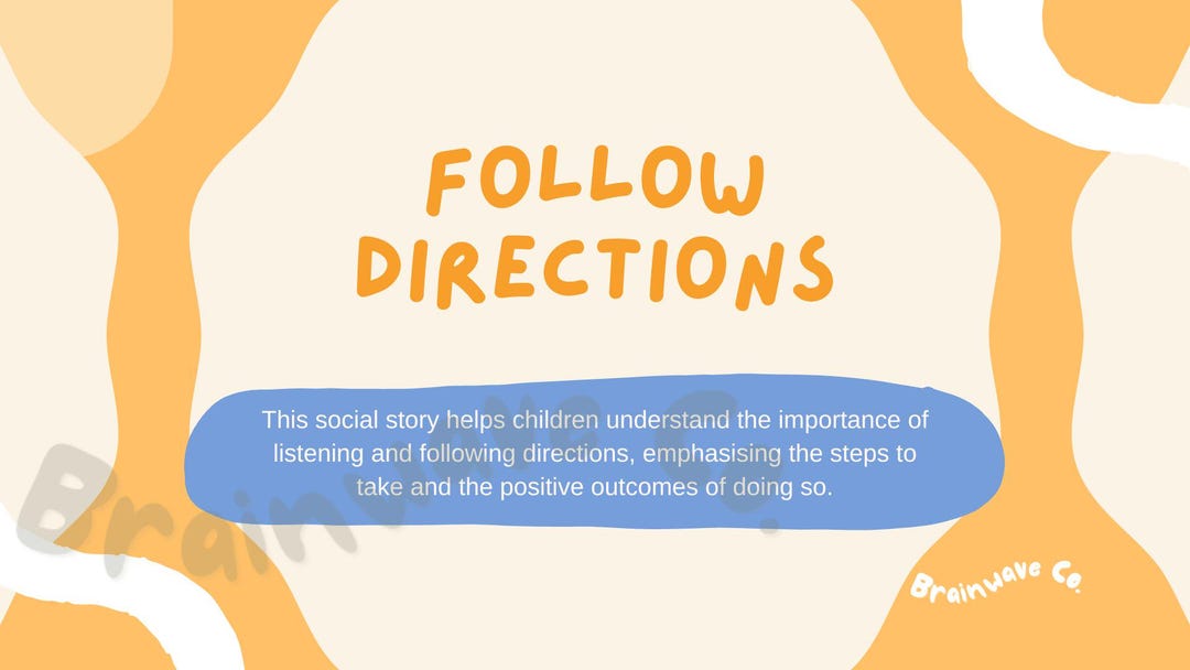 Social Story Following Directions - Etsy