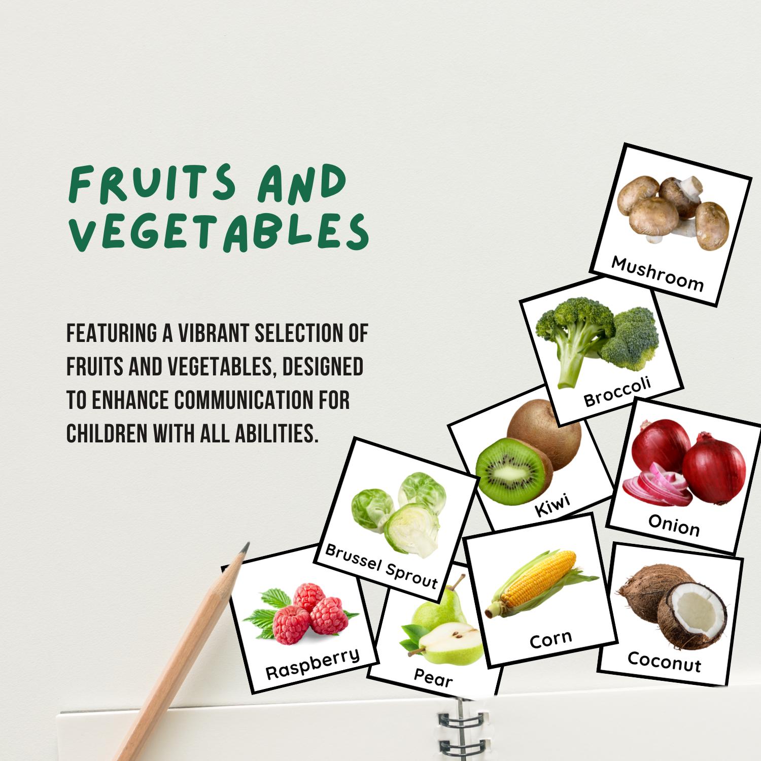 Fruits & Veggies Picture Cards: Speech Therapy Visual Aids (digital ...