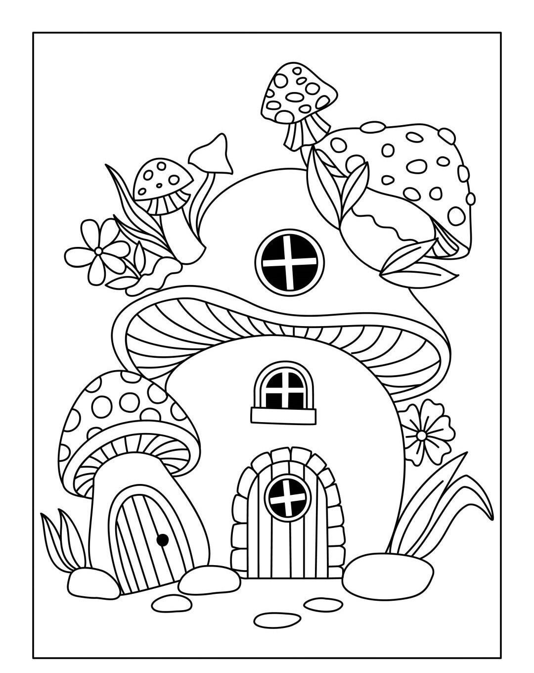 10 Pages Cute Mushroom Coloring Pages for Kids Children Boys and Girls ...