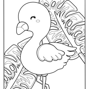 12 Pages Summer Flamingos Coloring Pages for Kids Children Boys and ...