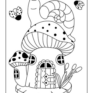10 Pages Cute Mushroom Coloring Pages for Kids Children Boys and Girls ...