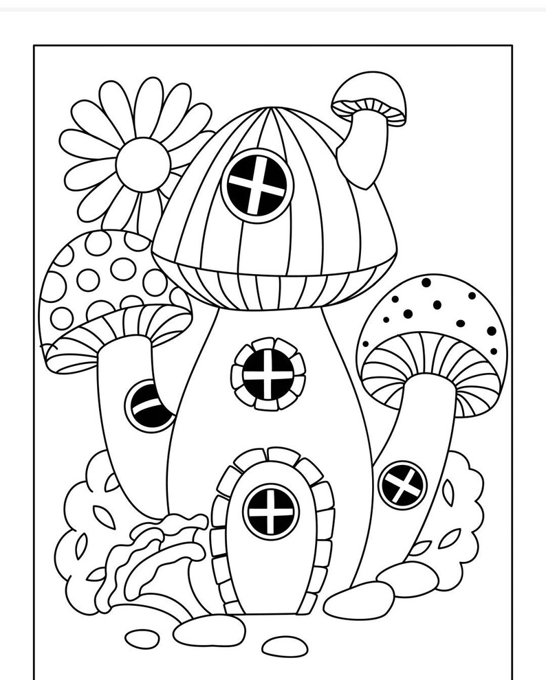 10 Pages Cute Mushroom Coloring Pages for Kids Children Boys and Girls ...
