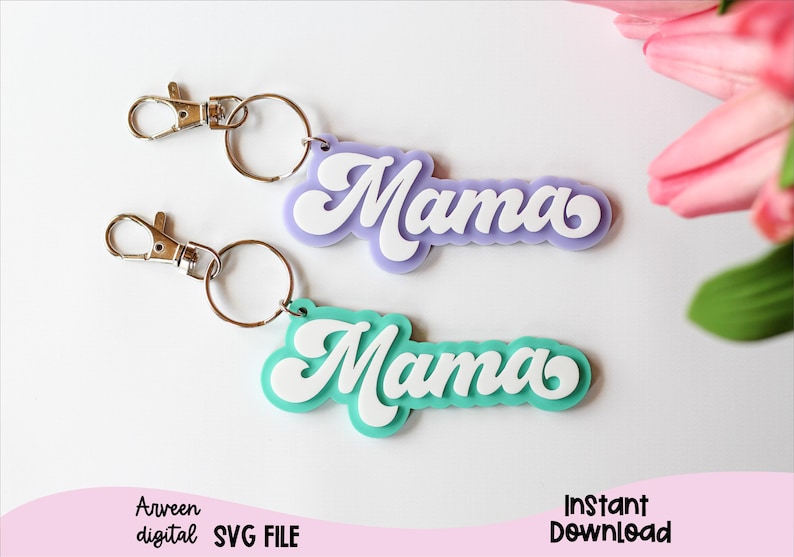Mama Keychain SVG, Mother's Day SVG, Mother's Day Keychain SVG, Mama ...