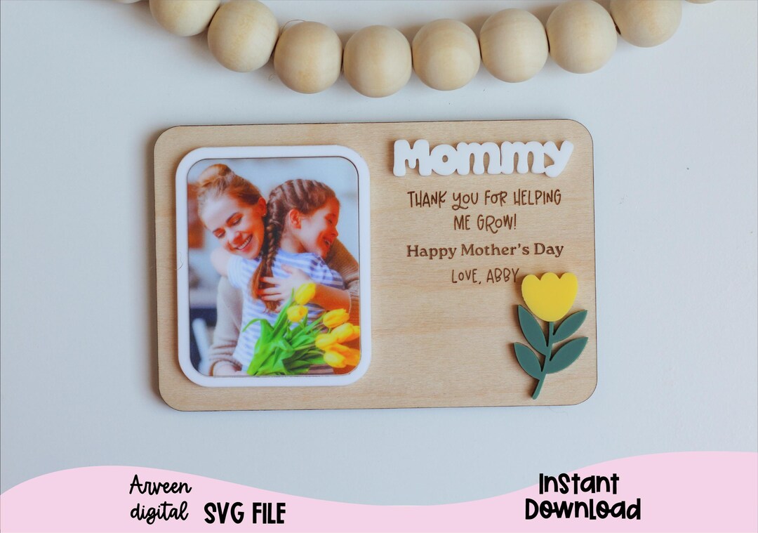 Mother's Day Magnet SVG, Photo Magnet SVG, Laser Cut Mother's Day ...